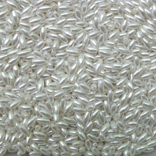 3x6mm Simulated White Pearl Oat Rice Beads Pack of 250 Small, pearl ...