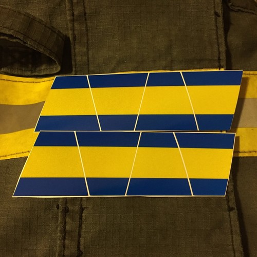 FIREFIGHTER HELMET TETS 8 PACK TETRAHEDRONS FIRE HELMET STICKER - BLUE ...