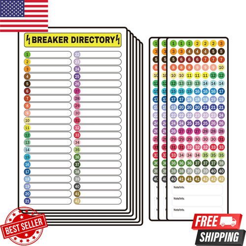 9 Pack Circuit Breaker Panel Labels Electrical Box Sticker Load Center ...