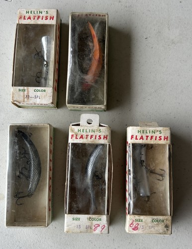 (5) Vintage Helin Flatfish Fly-Rod lure lures w/ boxes (2) X5 (3) X4 | eBay