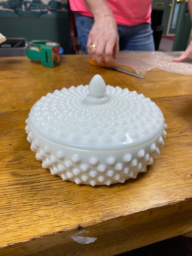 Fenton Milk Glass Candy Jar (Powder Box) | eBay