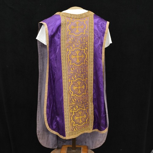 Purple/Gold Roman Fiddleback Chasuble | eBay