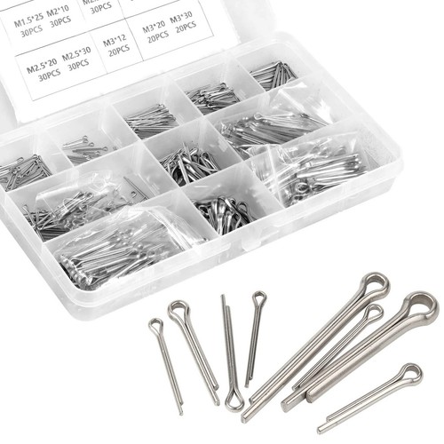 420pcs Stainless Steel Cotter Pin Split Pins Assortment Kit Straight ...