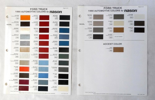 1990 Ford Truck Nason Color Paint Chip Chart All Models Original