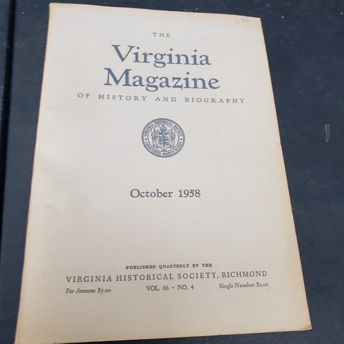 The Virginia Magazine of History and Biography Octo 1958 Vol 66 No. 4 ...
