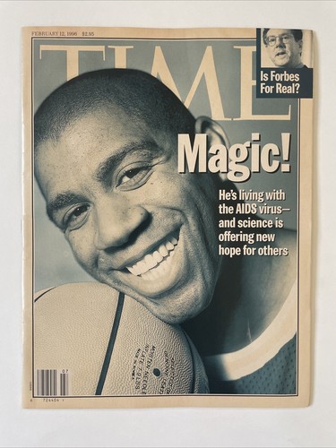 * MAGIC JOHNSON* Cover TIME Magazine, February 12, 1996- NEW, NO LABEL ...