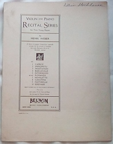 Romanza: Violin and Piano Recital Series for Two Young Players by H ...