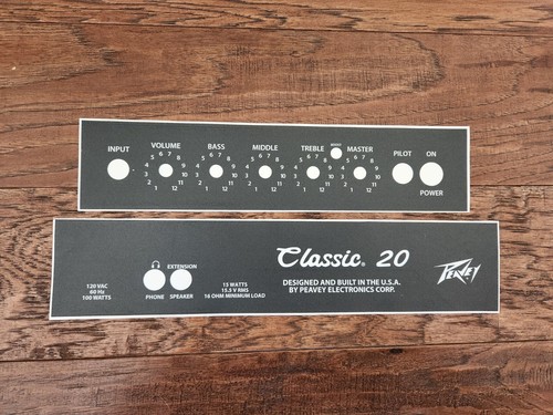 PEAVEY CLASSIC 20 VINYL FACEPLATE OVERLAY WITH REAR PANEL | eBay