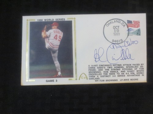 1990 World Series Gateway Cachet Rob Dibble/Norm Charlton Reds Autograph | eBay