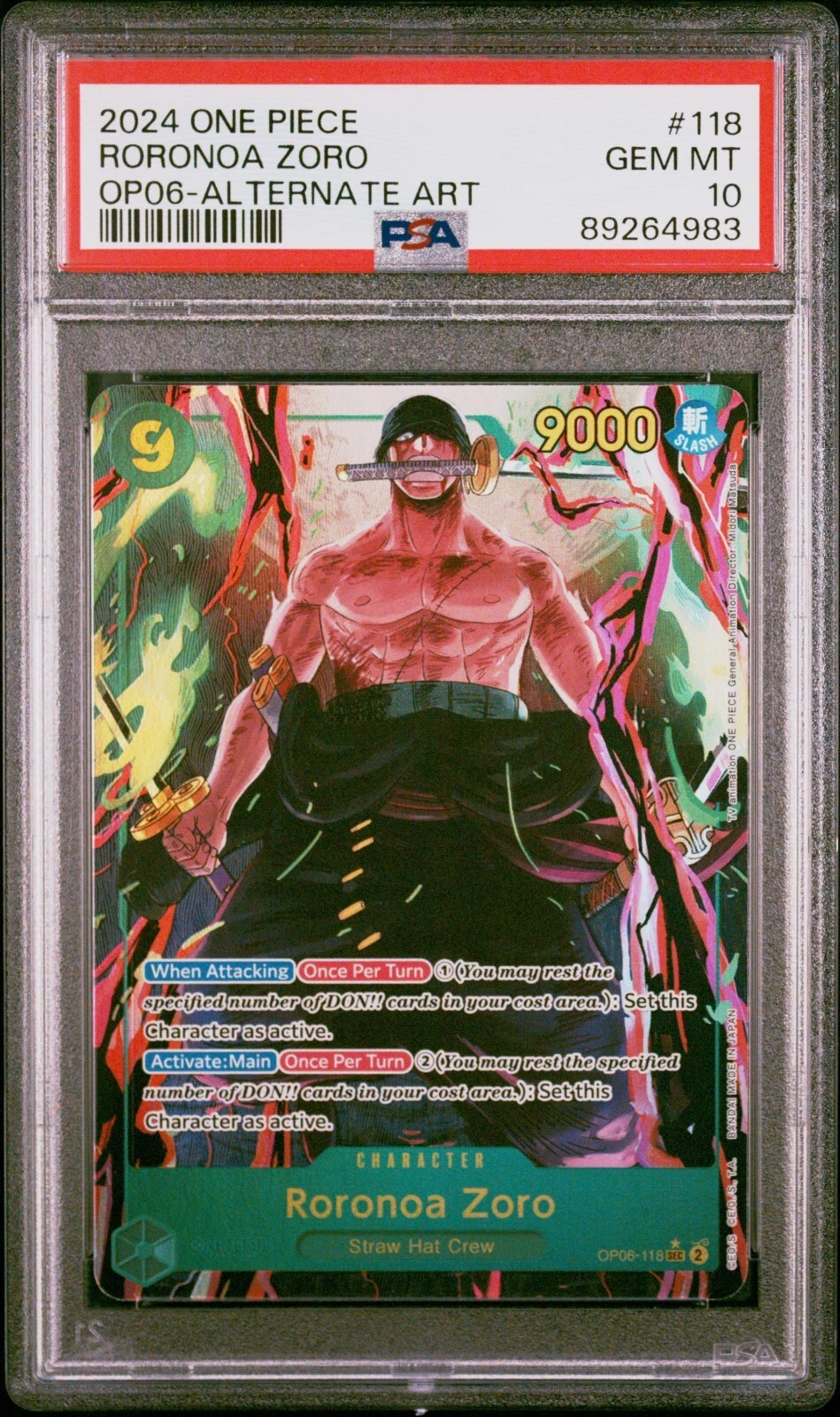 Roronoa Zoro 2024 Wings of the Captain #OP06-118 Secret Rare (Alternate ...