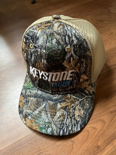 Keystone Light Baseball Hat Brown Cream Camo Fall Leaves Trees | eBay