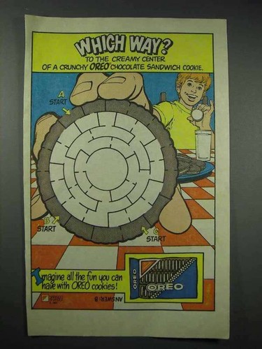 1985 Nabisco Oreo Cookies Ad - Which Way? | eBay