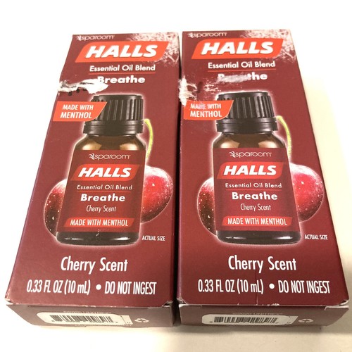 Halls Essential Oil Blend CHERRY Scent ~ Breathe Menthol 0.33oz Lot Of ...