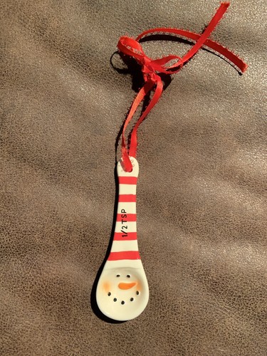 New Snowman Ceramic Measuring Spoon Ornament | eBay