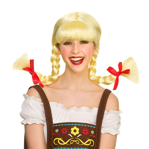 Blonde Bavarian Beer Girl Wig Oktoberfest Tavern Wench Fancy Dress | eBay