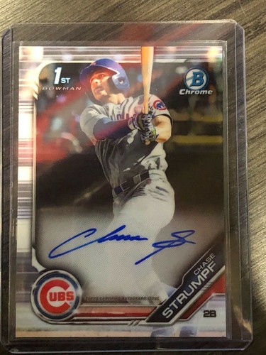 Chase Strumpf 2019 Bowman Chrome Draft 1st Prospect Signed Auto RC Cubs ...