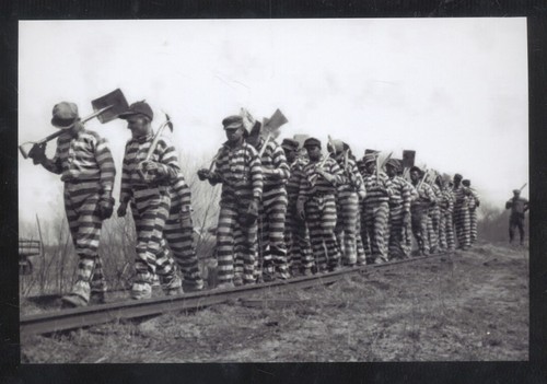 REAL PHOTO MACON GEORGIA PRISONERS CHAIN GANG BIBB COUNTY POSTCARD COPY ...