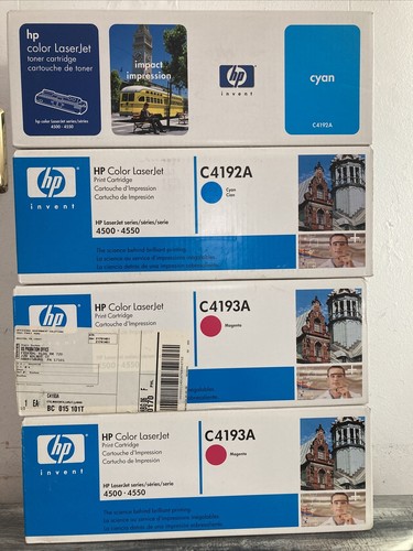 4 HP Laserjet Cyan C4192A Magenta C4193A 4500-4550 Toner Print ...
