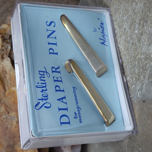NOS Vintage Napier Sterling Silver Diaper Pin Baby Pins in Box for ...