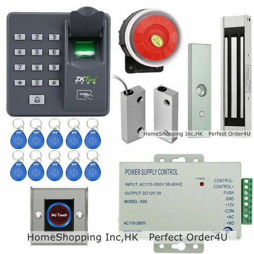 ZKTeco Fingerprint+RFID Door Access Control+Magnetic Lock+Door Sensor ...
