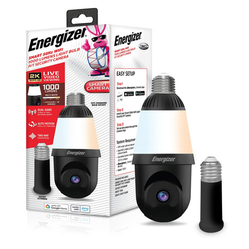 NEW Energizer Wireless Smart 2K Wi-Fi 1000 Lumens Light Bulb w ...