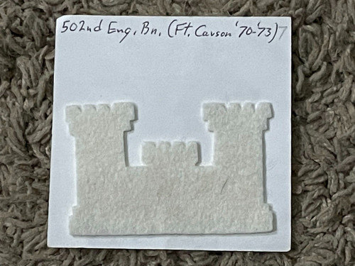 502nd Engineer Battalion Fort Carson 19170-1973 Wool Engineers patch ...