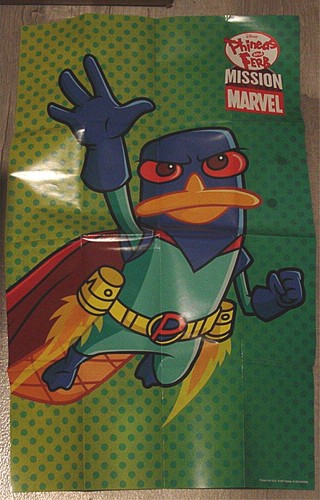 PHINEAS & FERB MISSION MARVEL 13X16 DISNEY GIVEAWAY PROMO POSTER NM ...