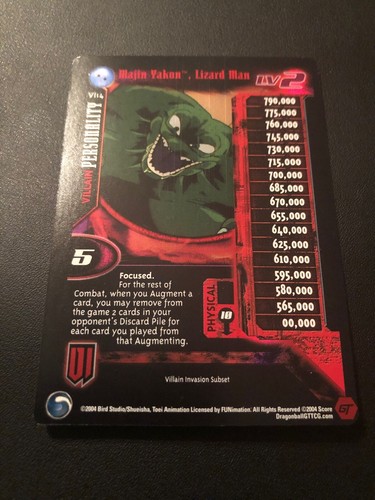 Dragon Ball Z CCG Majin Yakon Lizard Man Lvl 2 VI14!! Villain Invasion ...
