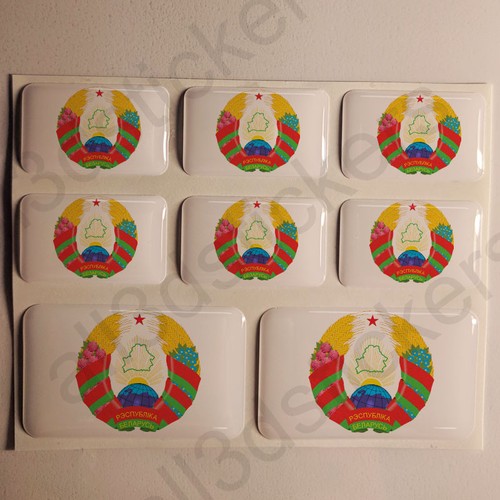 Sticker Belarus Resin Domed Stickers Belarus Coat of Arms 3D Vinyl ...