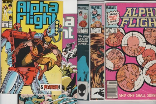 Alpha Flight #10 11 12 52 53 (5 book LOT) WOLVERINE Jim Lee John Byrne ...
