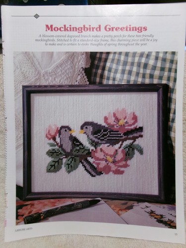MOCKINGBIRD GREETING PICTURE PLASTIC CANVAS PATTERN INSTRUCTIONS ONLY ...