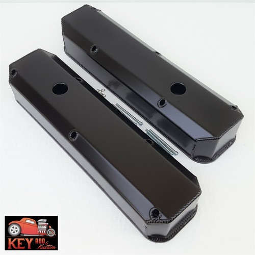 Small Block Mopar Black Fabricated Aluminum Valve Covers Dodge Chyrsler ...