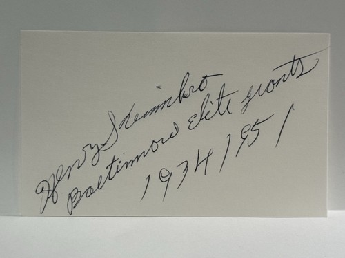 HENRY KIMBRO Autographed Signed 3x5 Index Card Negro Leagues (1937-1948 ...