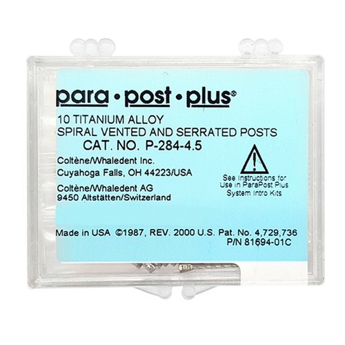 Coltene P2845.5 ParaPost Plus purple .055" (1.40mm) titanium post 10 ...