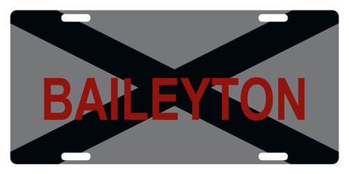 Alabama State Flag License Plate Gray & Black Version Baileyton | eBay