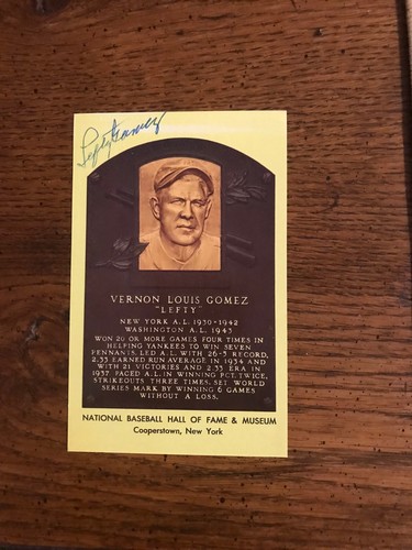 Lefty Gomez Autograph Hall Of Fame Post Card (B1) | eBay