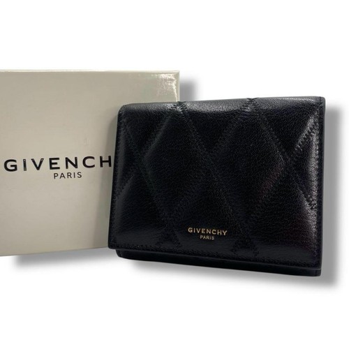 GIVENCHY quilted folding wallet vintage black France Paris women from ...