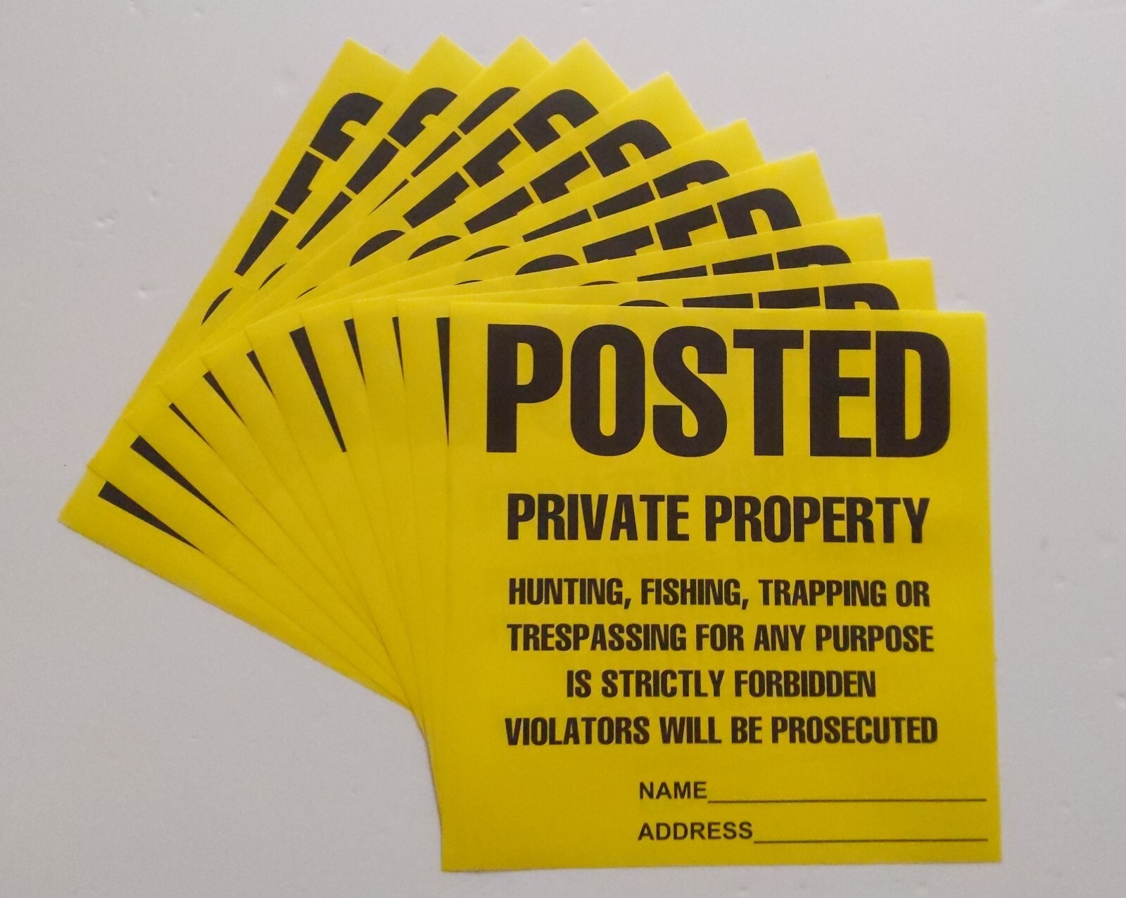 Posted Private Property No Hunting No Trespassing TYVEK SIGNS 10 PCS ...