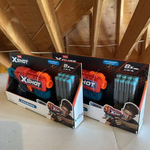 Zuru X-Shot Dart Blasters Set Of 2 Red/Blue Compact Toy Guns (No Darts ...