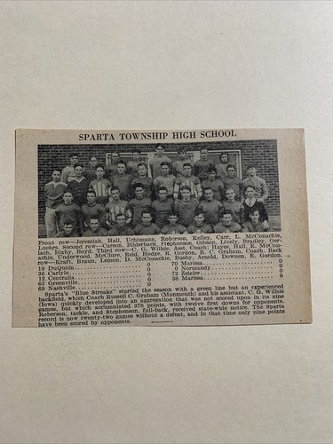 Sparta Township & Lincoln High Schools IL Illinois 1929 Football Team ...