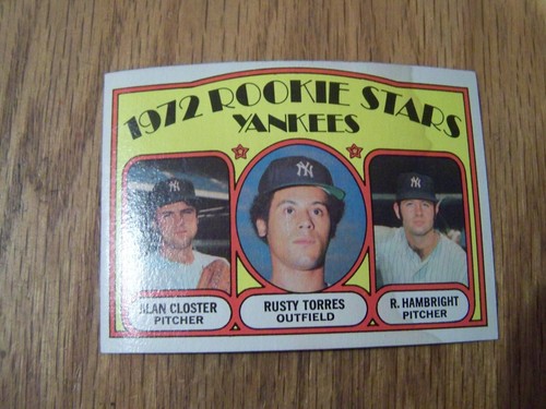 CLOSTER TORRES HAMBRIGHT 1972 TOPPS BASEBALL CARD 1972 ROOKIE STARS ...
