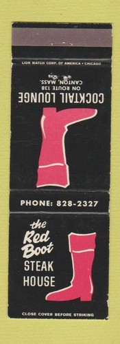 Matchbook Cover - Red Boot Steak Houst Canton MA | eBay