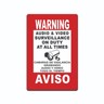 Surveillance signs Warning Security cctv sign Audio Video Camera 9 x 12 ...