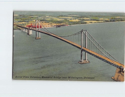 Postcard Aerial View Delaware Memorial Bridge, Wilmington, Delaware | eBay