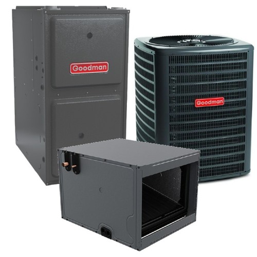 Goodman R32 3 Ton 14.5 SEER2 60,000 BTU 96% AC & Gas Furnace System ...