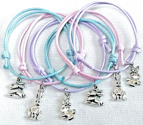 6 EASTER FRIENDSHIP BRACELETS EGG HUNT PRIZES PARTY BAG GIFTS FILLERS ...