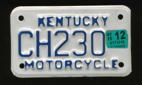 F18 - KENTUCKY MOTORCYCLE LICENSE PLATE CH230 | eBay
