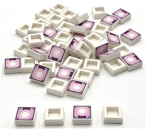 Lego 50 New White Tiles 1 x 1 Sun with Roman Numerals 'XIX' and ...