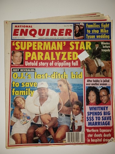 National Enquirer June 13, 1995 Christopher Reeve Peg Phillips O.J ...