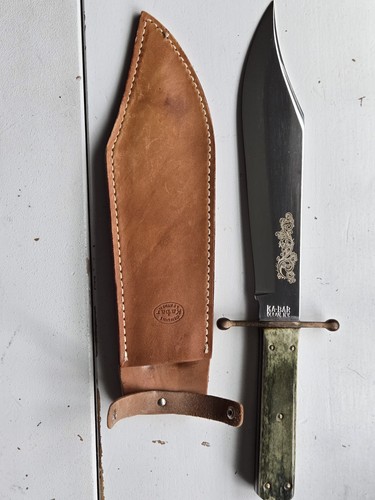 J Bowies Ka-Bar 8001/DL. 14kt Gold Presentation Model Green Bone | eBay